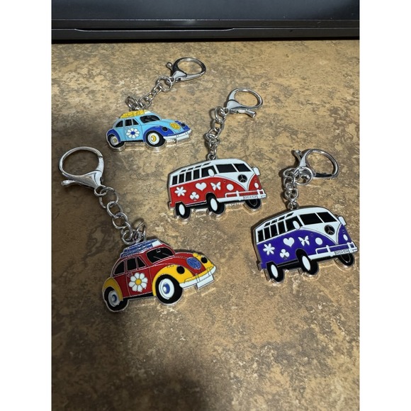 Toys | Vw Bug And Vw Van Keychains 4 Lot | Poshmark